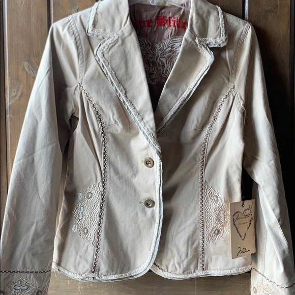 Love Stitch | Jackets & Coats | Nwt Love Stitch Blazer With Embroidery ...